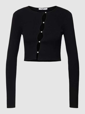 NA-KD Cropped Strickjacke in Ripp-Optik