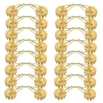 Hemobllo 100 St&uuml;ck Weihnachtskugel Kappen Rund Ornament Cap mit Schnur Gold Schnappverschluss DIY Weihnachtsbaum Dekoration Ersatzkappen f&uuml;r Keramik Kunststoff