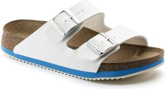 Birkenstock Classic Arizona Birko-Flor, Mules Mixte Adulte - Blanc (White Ls White/Blue), 48 EU