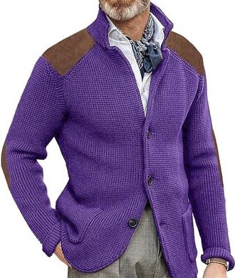 Generic Cardigan l&eacute;ger en tricot &agrave; manches longues boutonn&eacute; pour homme pour le printemps et lautomne, c10, 4XL