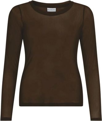 In Front IN Front, Femme, Tops, Brun, Taille: 38 FR T-shirt à manches longues en maille marron