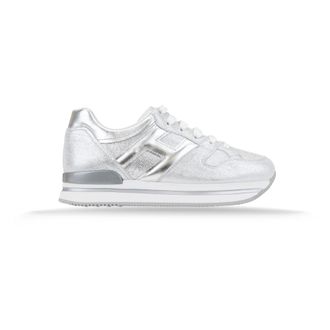 Hogan Glitzer Leder Schn&uuml;rschuhe - - Shoes - Damen - Grau - 35 EU