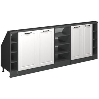 Vicco Dachschr&auml;genschrank Rion, Anthrazit/Wei&szlig; Landhaus, 5er Set, Vicco