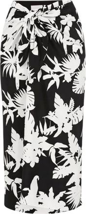 Max Mara Femme, Jupes, Noir, Taille: 40 FR Lauto Silk Wrap Skirt