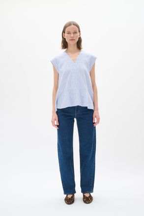 Inwear &Auml;rmellose Bluse im entspannten Schnitt Blau / Wei&szlig; blue white