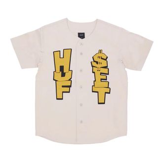 HUF Baseball Jersey Knopfhemd - - Shirts - Herren - Beige - XL