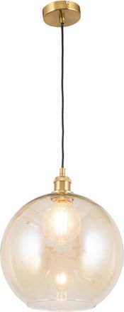 Novel H&auml;ngeleuchte, Bernstein, Metall, Glas, Vintage,Vintage, Kugel,Kugel, 137.5 cm, RoHS, ISO 9001, Bsci, CE, Lampen & Leuchten, Innenbeleuchtung, H&auml;ngelam