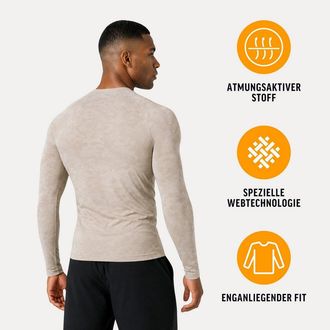 Smilodox Longsleeve Varek Herren, Compressionshirt langarm, Shaped Fit, Camouflage, Gym Compression Fit, Seamless, atmungsaktiv, Body Mapping, Stretch