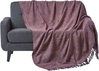 Homescapes Homescapes - berwurf Nirvana, 100% Baumwolle, lila, 225 x 255 cm