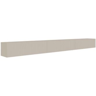 Selsey Selsey Veldio - TV-Lowboard h&auml;ngend mit geriffelten Fronten, 300 cm, greige