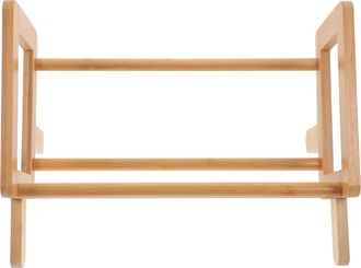 Valiclud Schreibtisch Bücherregal aus Natürlichem Bambus Stabiles Desktop Magazin Buchregal Offenes Ordnungsregal für Vinyl CDs und Bürobedarf Platzsparender O