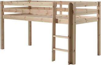Les Tendances Les Tendances - Lit sur&eacute;lev&eacute; 90x200 cm avec &eacute;chelle - Conception en pin naturel - Sommier inclus - Dimensions 209.5 x 105 x 114 cm