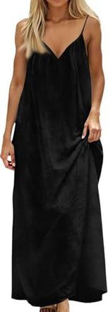 Generic Robe caraco dos nu pour femme, robe d&eacute;t&eacute; d&eacute;contract&eacute;e 2026, robe d&eacute;t&eacute; d&eacute;contract&eacute;e &agrave; dos ouvert, robe d&eacute;t&eacute; pour la plage, les vacances avec noeud dans