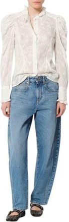 Isabel Marant Blouse Zorica &agrave; broderies en soie et coton