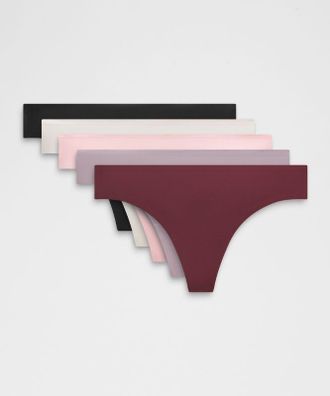 lululemon String InvisiWear taille mi-haute Lot de 5 pour Femmes - Noir/Rose/Violet - Taille XL