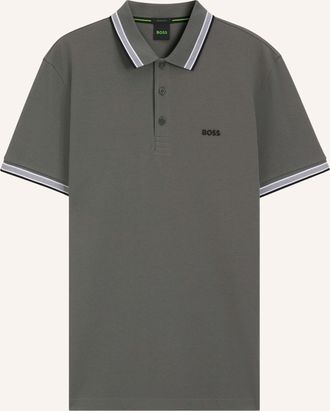 HUGO BOSS Piqu&eacute;-Poloshirt Paddy Curved Regular Fit grau