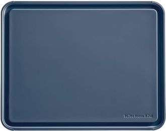 KitchenAid Klassisches Kunststoff-Schneidebrett mit umlaufendem Graben und rutschfesten Kanten, sp&uuml;lmaschinenfest, 27,9 x 35,6 cm, Tintenblau