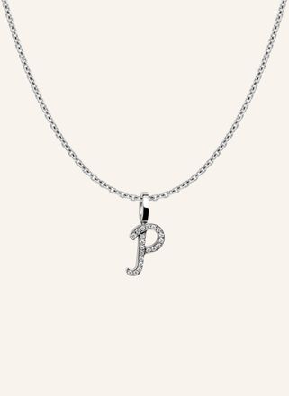 Cada Cada Kette Tiny Diamond Letter P silber