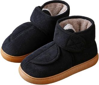 Generic Bottes de Neige Femme Hommes Hiver Chaude Peluche Fourr&eacute;s Chaussons Antid&eacute;rapant Pantoufles Bottines Chaussures &agrave; enfiler for Personnes &acirc;g&eacute;es Women Bl