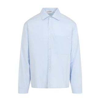 Jil Sander Cotton Poplin Shirt - - Shirts - Herren - Blau - S