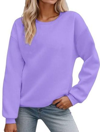Generic Sweat &agrave; capuche pour femme de couleur unie &agrave; col rond 2025 pour lhiver et lautomne Y2K - Sweat &agrave; capuche gothique - Coupe ample - Joli et esth&eacute;tique -