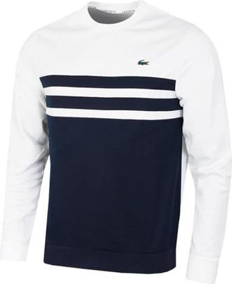 Lacoste Pull Coupe classique Rayé sur la poitrine Durable 2024 Hommes, Blazer blanc/bleu marine/blanc, S