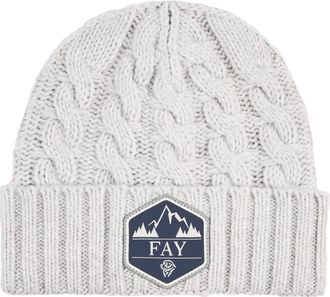 Fay Homme, Accessoires, Gris, Taille: ONE Size Ribbed Wool Beanie