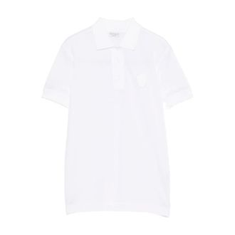 Brunello Cucinelli Femme, Tops, Blanc, Taille: 42 FR Polo en Piqu&eacute; de Coton avec D&eacute;tail Blason