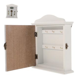 Artibetter Schl&uuml;sselkasten Holz Wandmontage Europ&auml;ischer Vintage Stil Schl&uuml;sselhalter Aufbewahrung Box mit Haken f&uuml;r Schl&uuml;ssel Schmuck Eingangsbereich Wohnzimmer