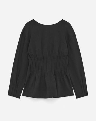 Arket Oberteil Mit Falten -Schwarz