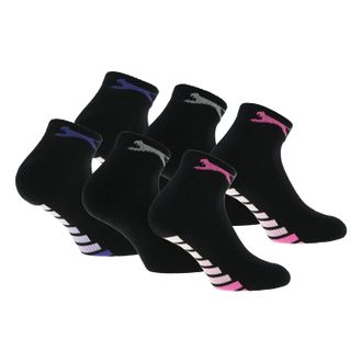 Slazenger 6 Paar Quarter socken für Damen, Höhe über dem Knöchel, Frottiereinlegesohle, ausgezeichnete Qualität aus gekämmter Baumwolle (Schwarz, 39-42)