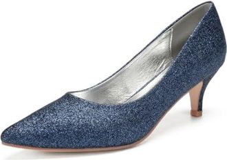 Generic Chaussures De Mariage Femme Chaussure &Agrave; Talon Mari&eacute;e Bout Pointu Bas Stylet Talons Bureau Travail Soir Talons Hauts 6Cm,Dark Blue,42 EU