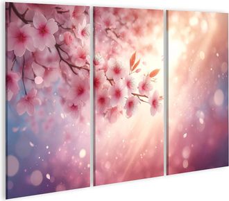 Islandburner Bild auf Leinwand Frühlingszauber unter Kirschblüten Bilder Wandbilder Poster