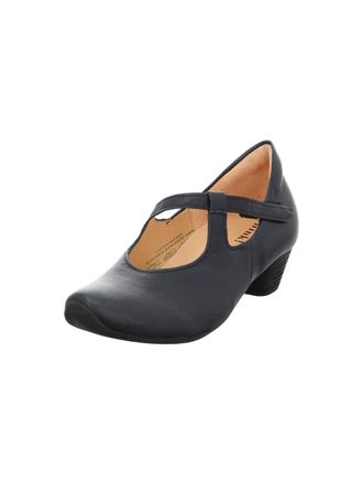 Think Damen AIDA chromfrei gegerbte nachhaltige Halbschuhe, Navy 8000