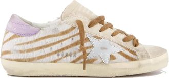 Golden Goose Low-Top Sneaker - Dames Super-Star Sneaker Wit/Bruin - Gr. 37 (EU) - in Beige - f&uuml;r Damen
