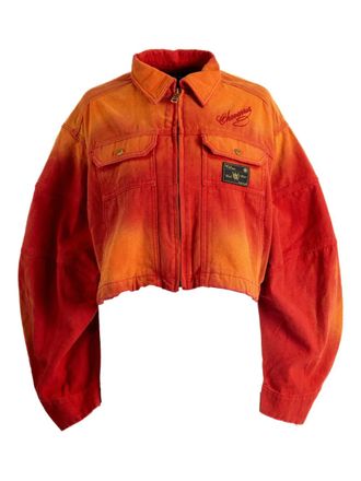 Willy Chavarria Cropped-Jacke mit spitzem Kragen - Orange