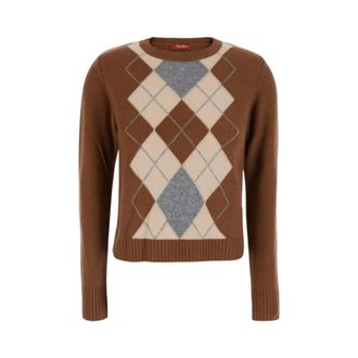 Max Mara Mstfaraone Rundhals-Strickpullover - - Knitwear - Damen - Braun - L