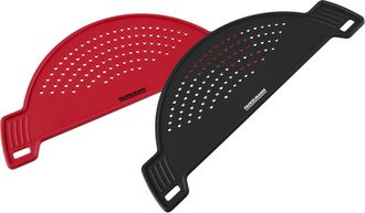 Fackelmann Fackelmann Abgie&szlig;hilfe, Abgie&szlig;sieb f&uuml;r Nudeln, Siebeinsatz f&uuml;r T&ouml;pfe (Farbe: Schwarz, Rot - nicht frei w&auml;hlbar), Menge: 1 St&uuml;ck