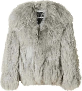 Patrizia Pepe Jacke aus Faux Fur mit Kragen - Grau