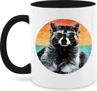 Shirtracer Tasse Tassen 325ml - Statement - Cooler Waschbär Raccoon - 325 ml - Schwarz - kaffetassen sprüche statements retro teetasse statement-tasse frohes neu
