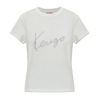 Kenzo Logo T-Shirt - - Tops - Damen - Wei&szlig; - M