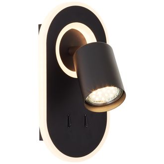 Lightbox zeitloser LED Wandspot - 22 x 12 x 16 cm - schwarzer Wandstrahler mit LED Profil-Rahmen & schwenkbarem Kopf & Schalter & 10 W, 1200 lm, 3000 K - aus M