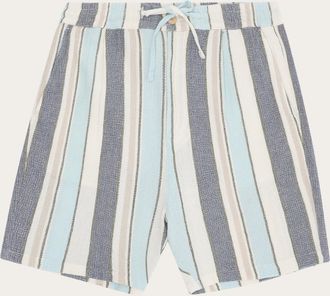 Knowledge Cotton Apparel Herren vegan Shorts Fig Loose Gestreift Blau