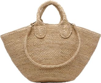 Ibeliv Femme, Sacs, Beige, Taille: ONE Size Tokyo II Raffia Tote