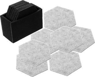 TOPBATHY 2 S&auml;tze Teiliges Filz Sechseckig Hitzebest&auml;ndig Saugf&auml;hig rutschfest Tischschutz f&uuml;r Kaffee Teetassen f&uuml;r Zuhause B&uuml;ro und Gastronomie Moderne Tischde