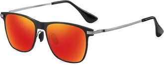 Generic Lunettes De Soleil Polaris&eacute;es &Agrave; Monture M&eacute;tallique For Hommes, Lunettes De Soleil De Conduite Tendance(Orange)