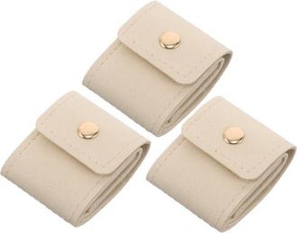 Holibanna PACKOVE 3pi&egrave;ces Pochette de Rangement pour Bijoux Organisateur de Voyage Portable &Eacute;tui &agrave; Boucles Oreilles Compact Pochette pour Colliers et Bagues Min