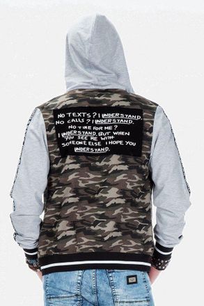 Cipo & Baxx Outdoorjacke Jacke Statement-Applikation auf dem R&uuml;cken, CJ-215