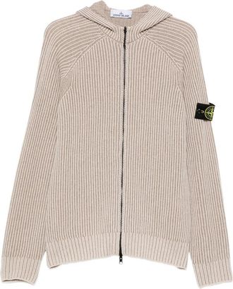 Stone Island Ribbed-knit Zip-up Cardigan