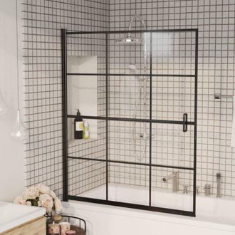 vidaXL Cabine de douche esg 116x140 cm Noir